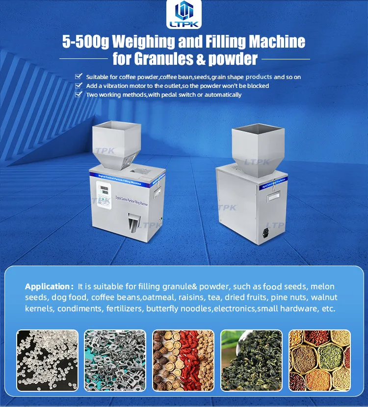 Semi-automatic Powder Granules Weighing and Filling 500g Filling ...