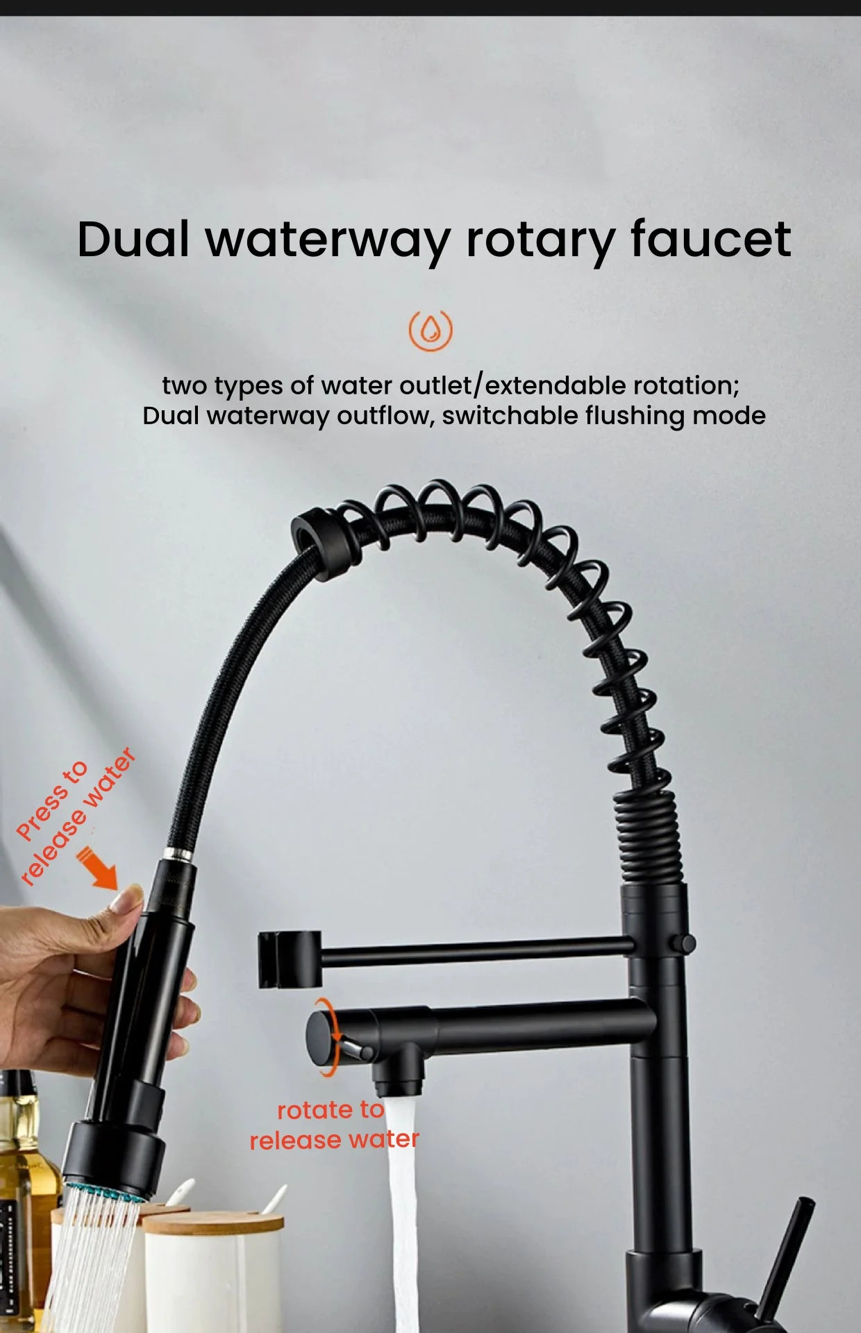 Luxury Single-Handle Stainless Steel Deck Mounted Pull Kitchen Faucet ...