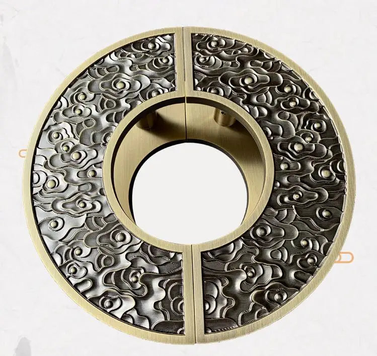 Carved Patterns Semi-Circular Door Handle - Bronzed Aluminium Alloy for ...