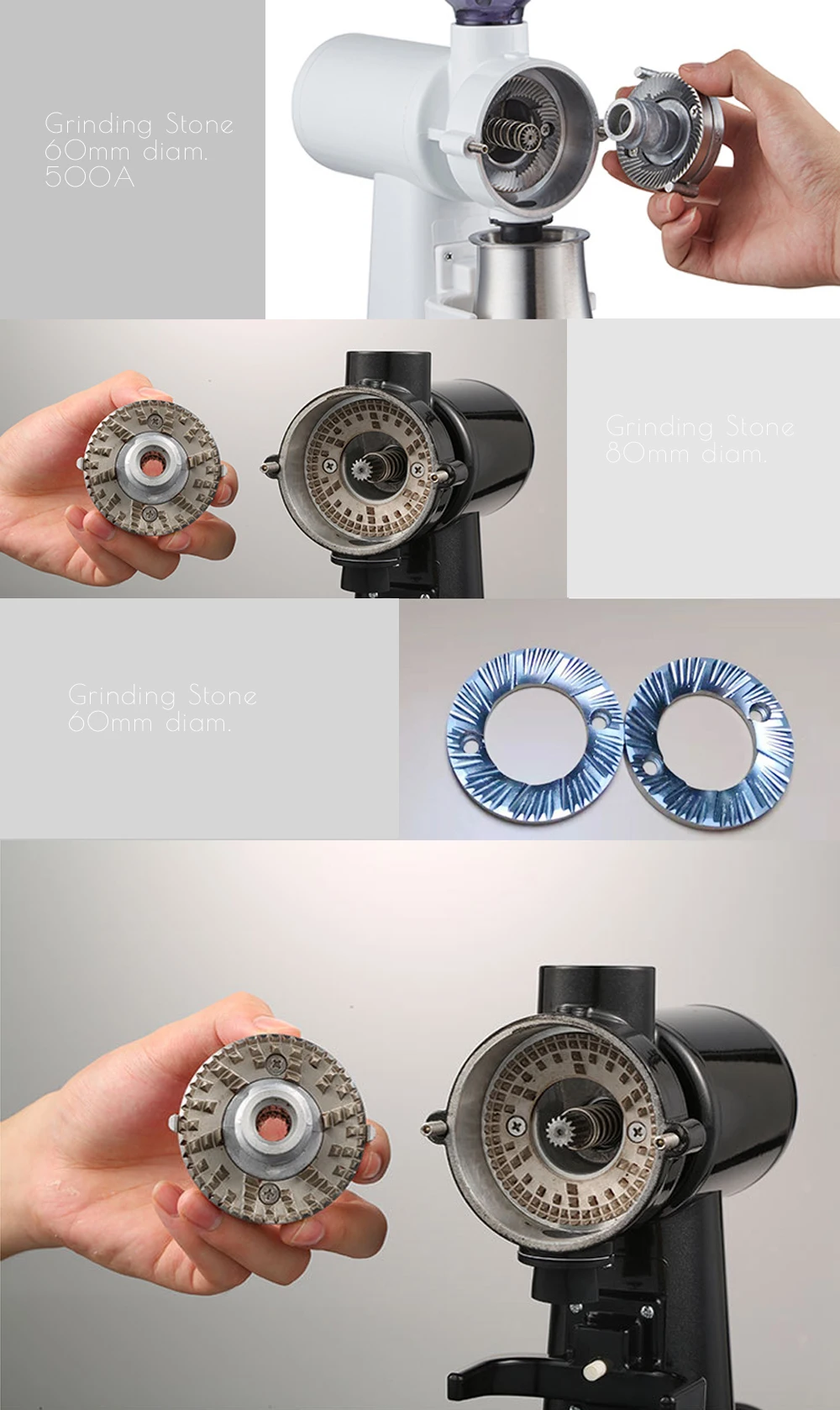 Ecocoffee Espresso Electric Burr Grinder - 8 Steps Anti-jump