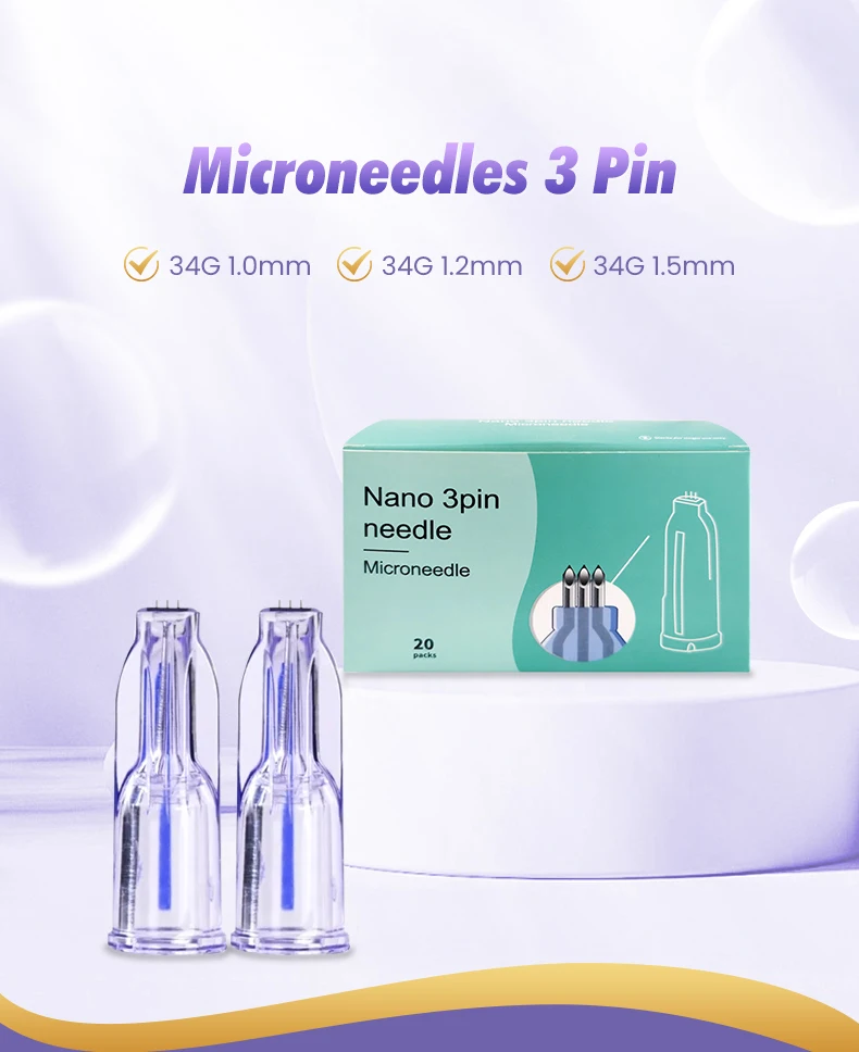 Meso Needles 3 Pin Nano Needles 30G 4mm Mesotherapy Water Light Needle ...