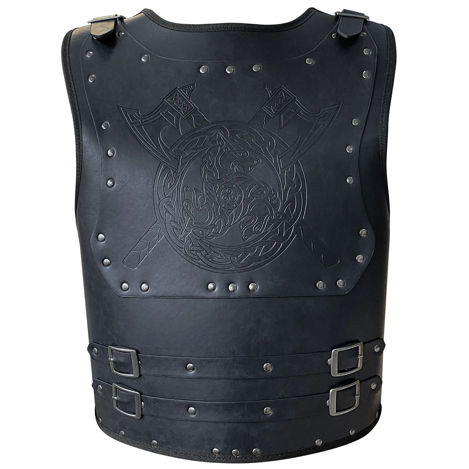 Viking Warrior Armor Embossed Viking Costume Pu Leather Knight Vest ...