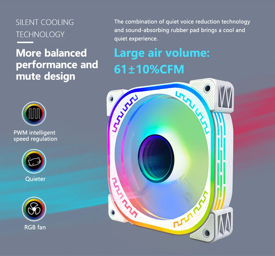 Oem Rgb Fan 120mm Pc Case Atx Fans & Cooling Colorful Computer 12v ...