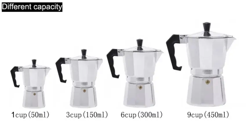 Aluminium Stovetop Hand Make Moca Mocha Pot Espresso Coffee Maker ...