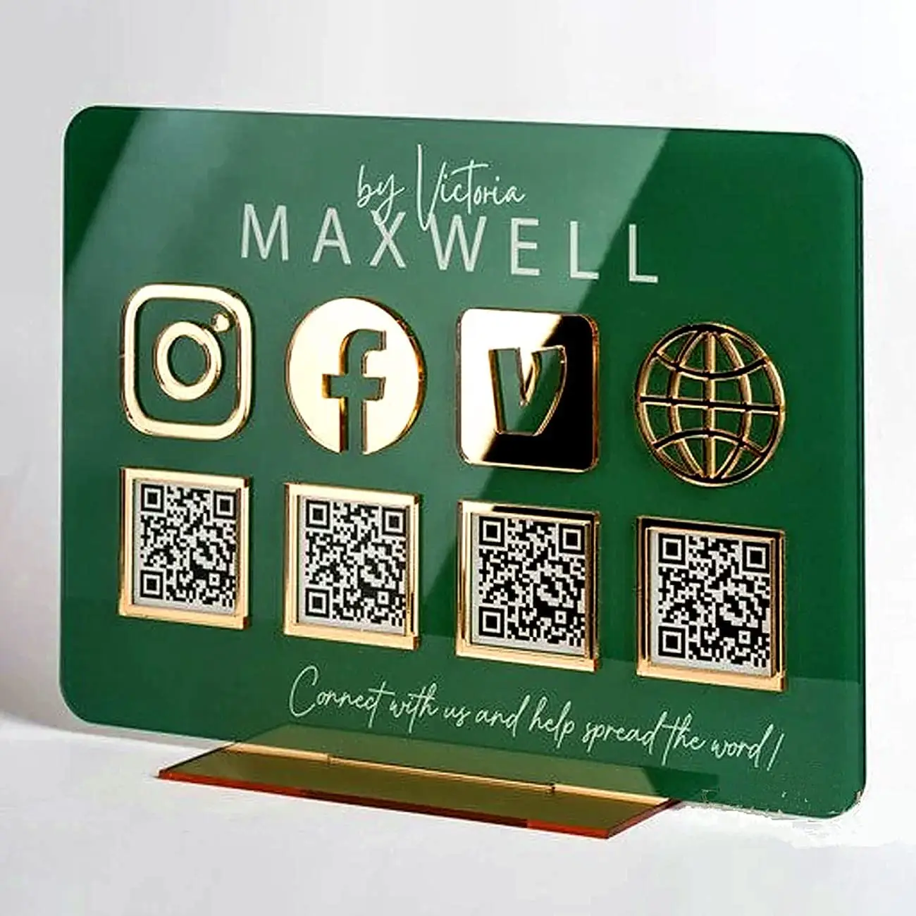 Custom Qr Code Signs Business Logo Personalized Social Media Sign ...