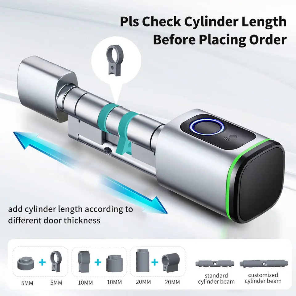 Oem Euro Cylinder Ttlock App Adjustable Cylinder Size Smart Cylinder ...