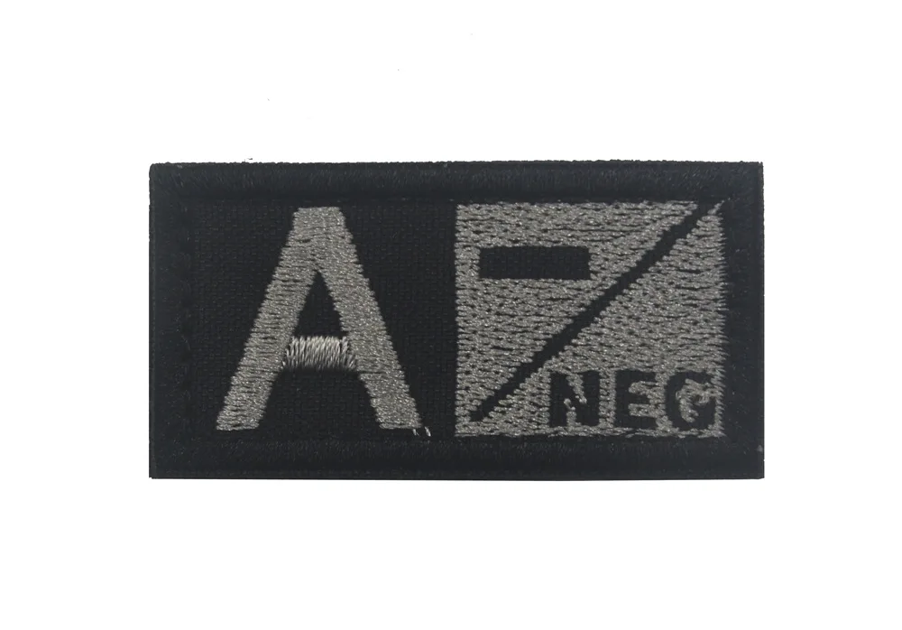 Machine Embroidered Blood Type Patches for Tactical Gear