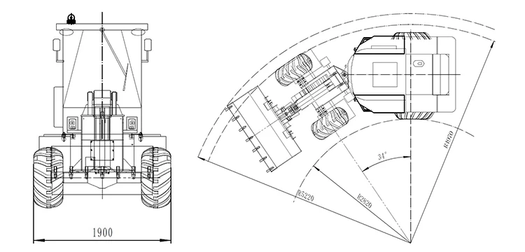 57hp Diesel Engine Ce Approval Multifunctional Articulated Mini Farm ...