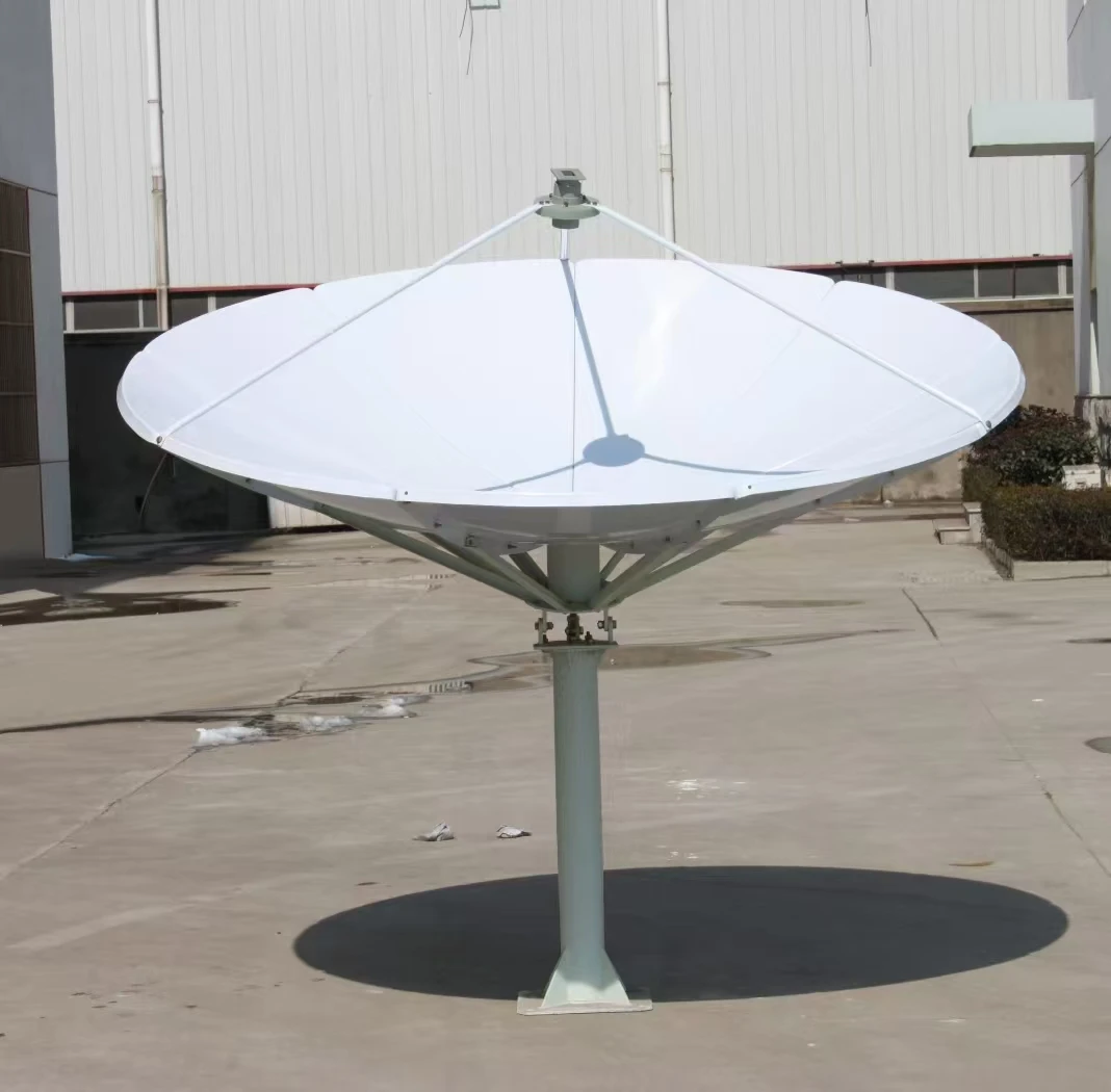 C-Band 2.4 m Rx Only Satellite Dish Antenna Prime Focus Pole Mount Antenna Aluminum Reflector ...