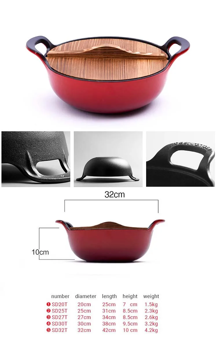 Family Kitchen Essentials Colours Cast Iron Enameled Dutch Pot 23pcs ...