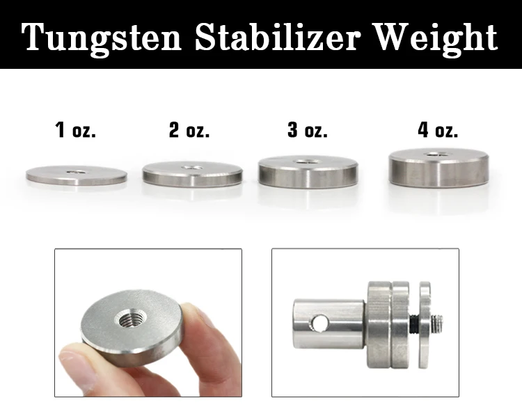 Natural Black Tungsten Stabilizer Weight 1oz 2oz 3oz 4oz) 5/16-24 Size ...