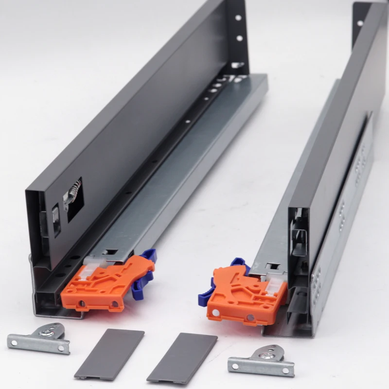 Metal Cabinet Kitchen Drawer Slide Channels Soft Closing Slide Box ...