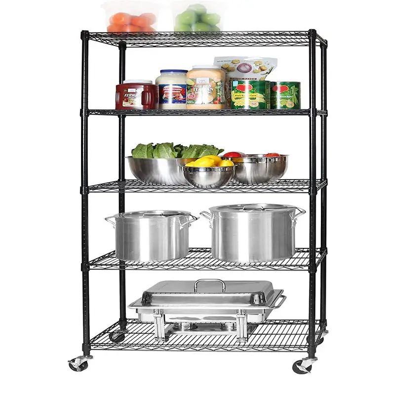 Multilayer Steel Metal Wire Storage Shelving & Units Hand Trolley Home ...