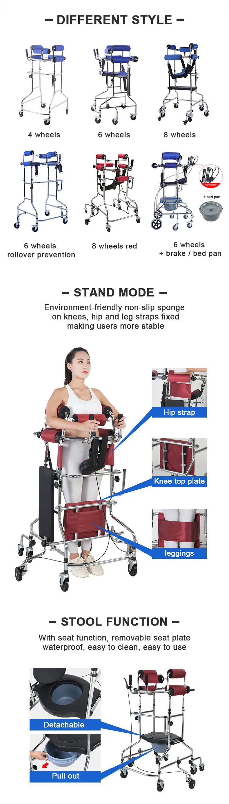 2025 Standing Frame for Kids 8 or 6-wheel Rehabilitation Walking Aid ...