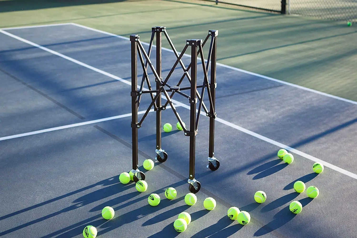 Heavy Duty Tennis Ball Cart Tennis Ball Hopper Basket Trolley,Wheeled ...
