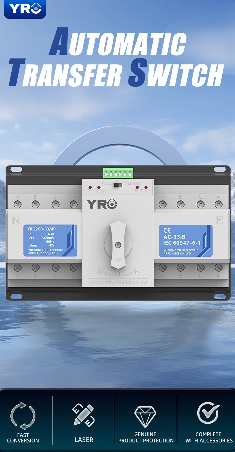 Yro Mcb Ats Dual Power Transfer Switch 4p 3 Phase 40a 50a 63a Ats ...