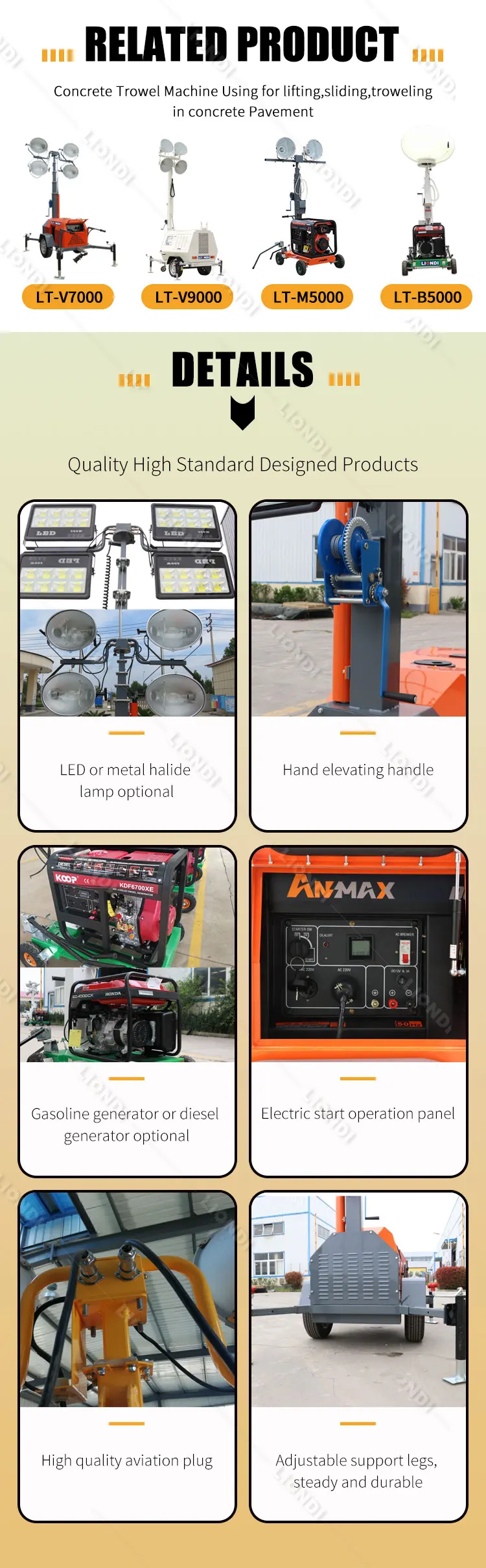 Manual Light Towers Lighting Towers Generator With 4*1000w Floodlight ...