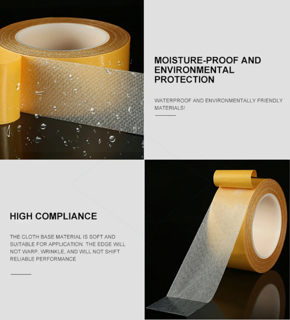 Cloth Based Double-sided Tape High Viscosity No Trace Yellow ...
