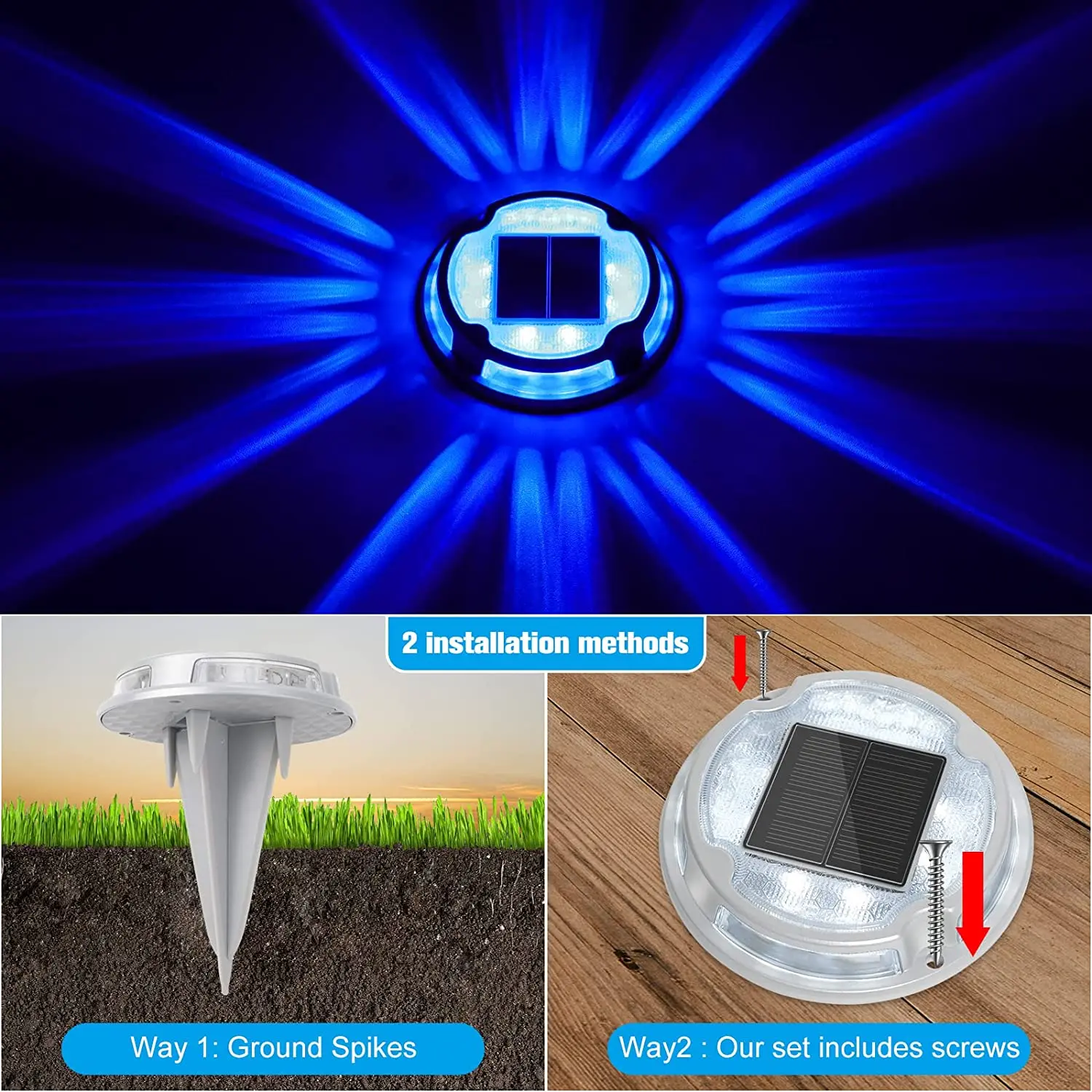 Inground Lighting Outdoor Garden Floor Waterproof Solar Lamp Wall ...