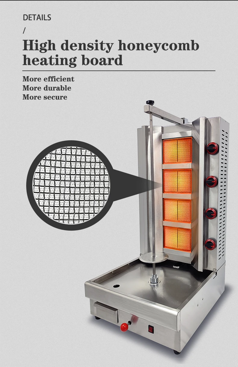 Commercial Gas Rotating Shawarma Grill 2/3/4/5 Burners Shawarma Kebab ...