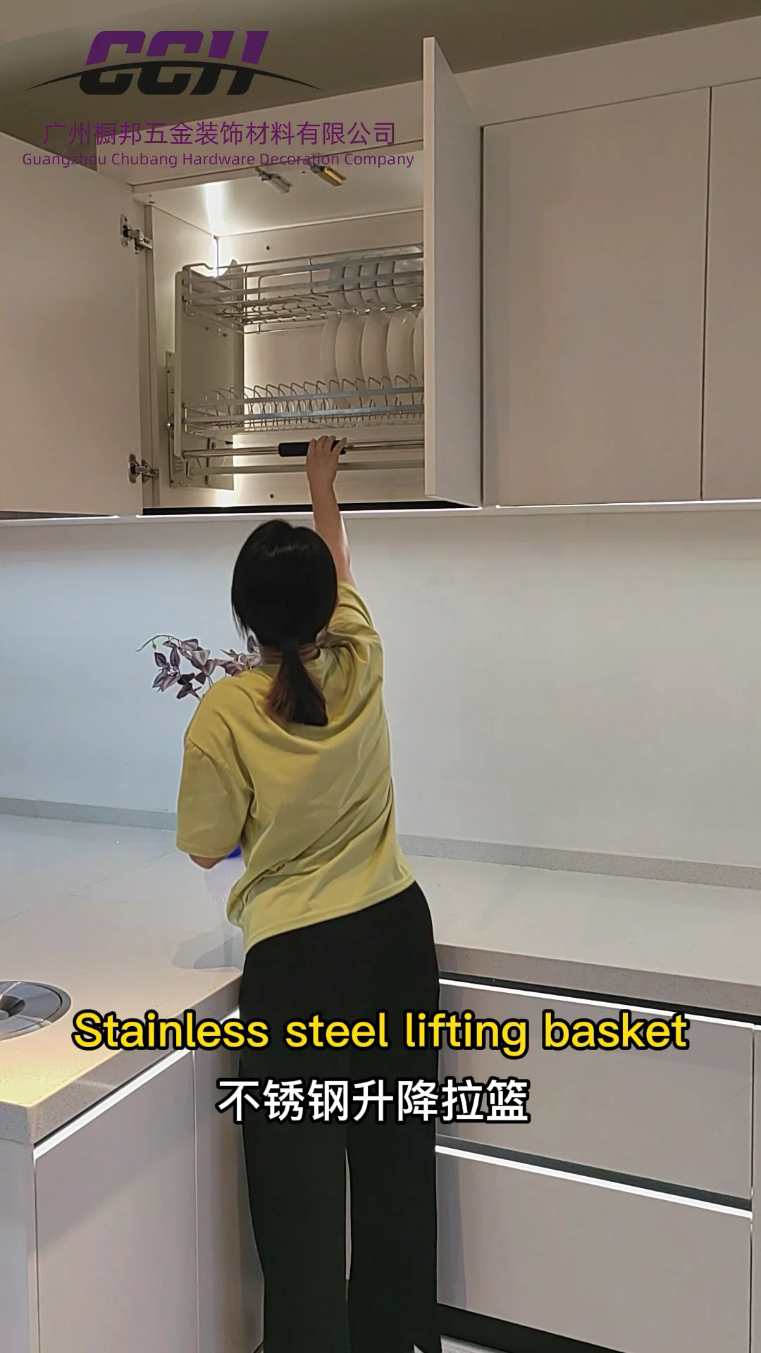 Pull Down Lift Up Cabinet Basket Kitchen Lifting Basket 2 Tier ...