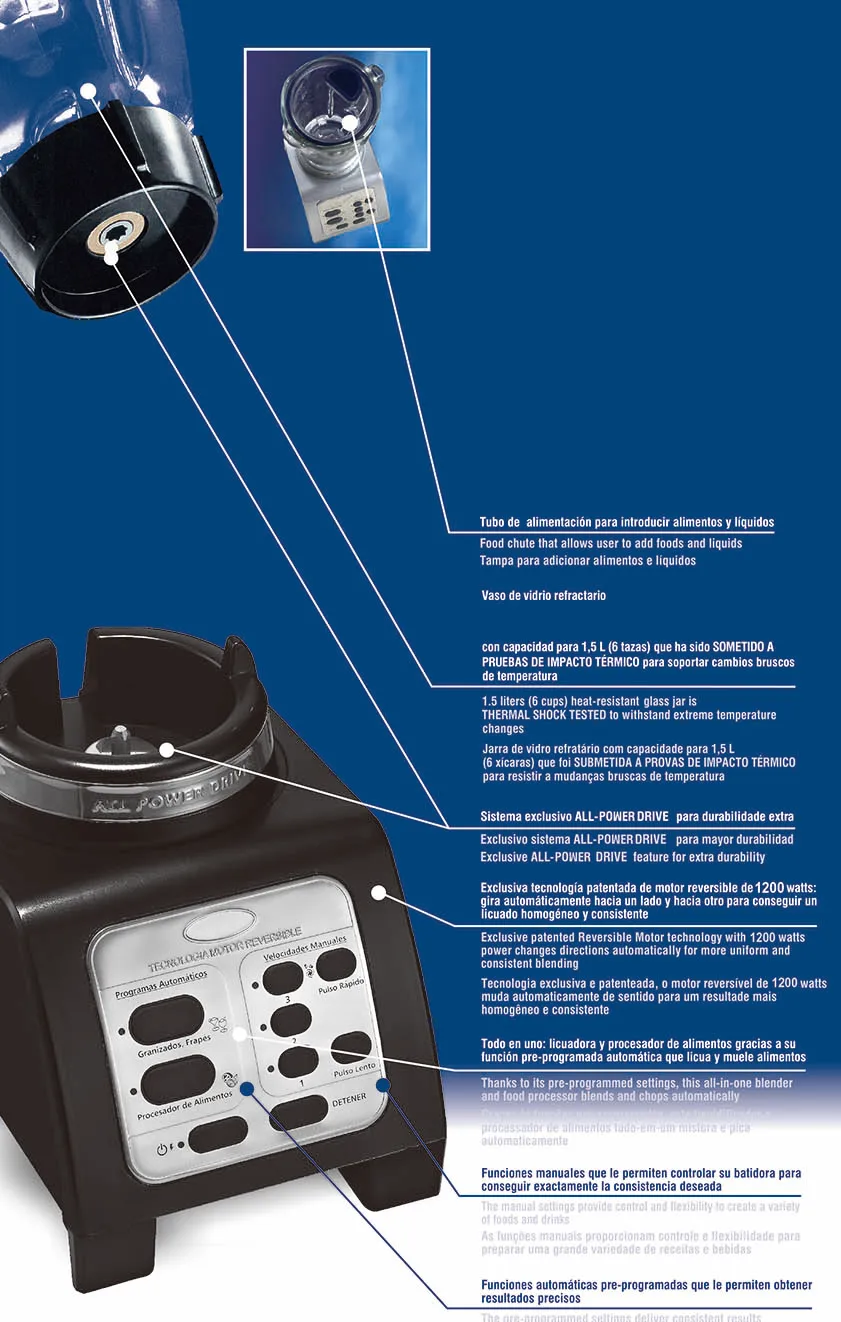 750W Power Oster Blender - Versatile and BPA Free