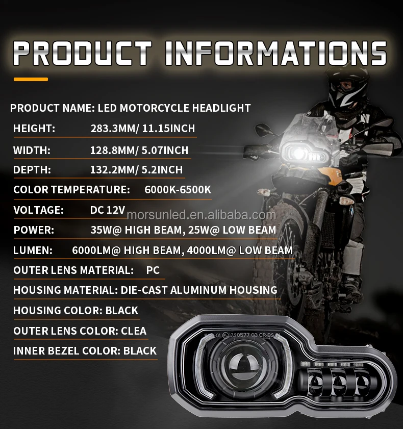 For bmw F800gs F700GS F650GS Led Headlight Motorcycle Accessories halo ...