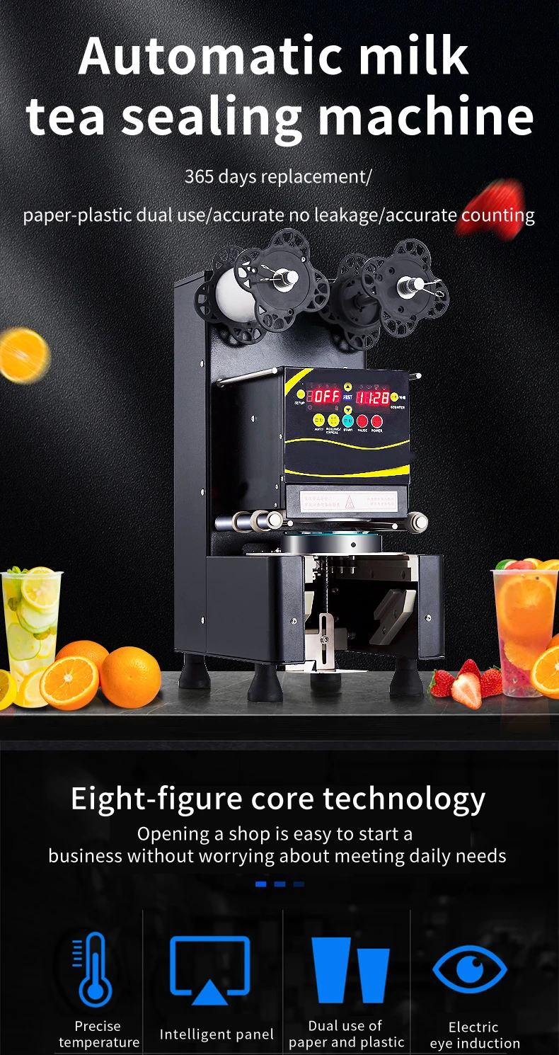 Hot Boba Milk Tea Automatic Manual Cup Sealing Machine Milk Tea Cup ...