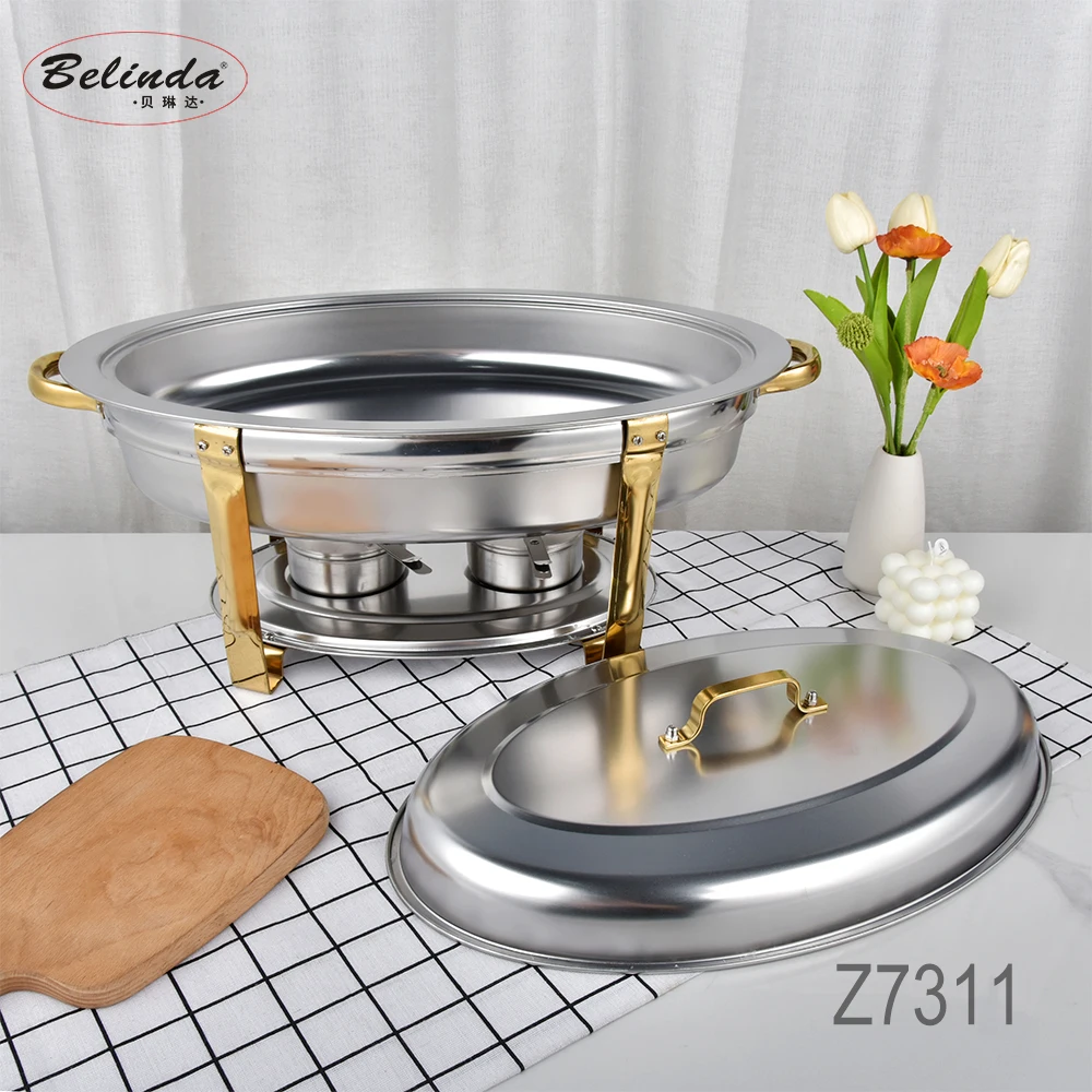 Double Food Pan Buffet Stove Chafing Dish Pan Food Warmer Big Capacity ...
