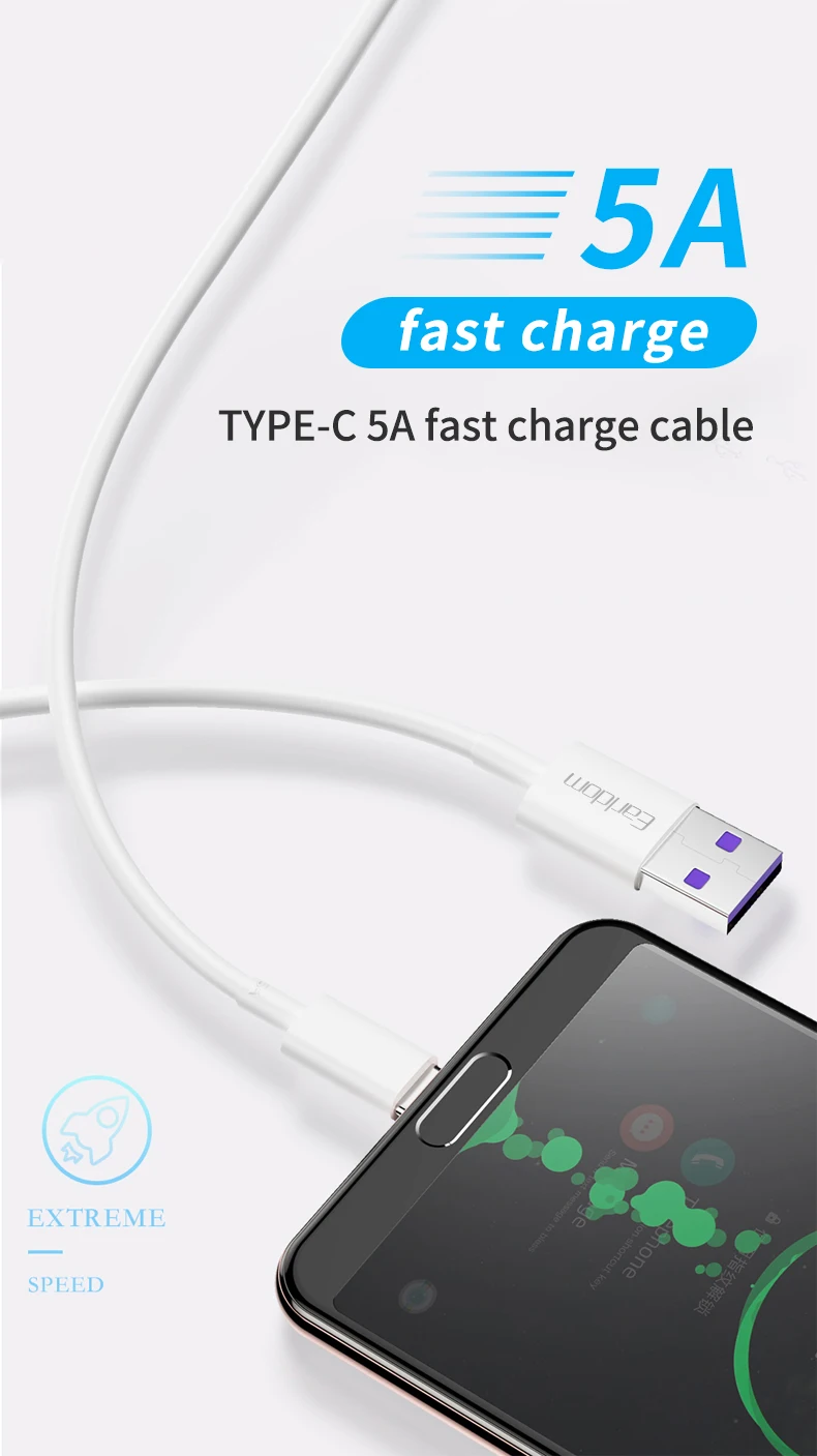 Earldom Popular Super Fast Charging Type C 5a Usb Charger Data Cable ...
