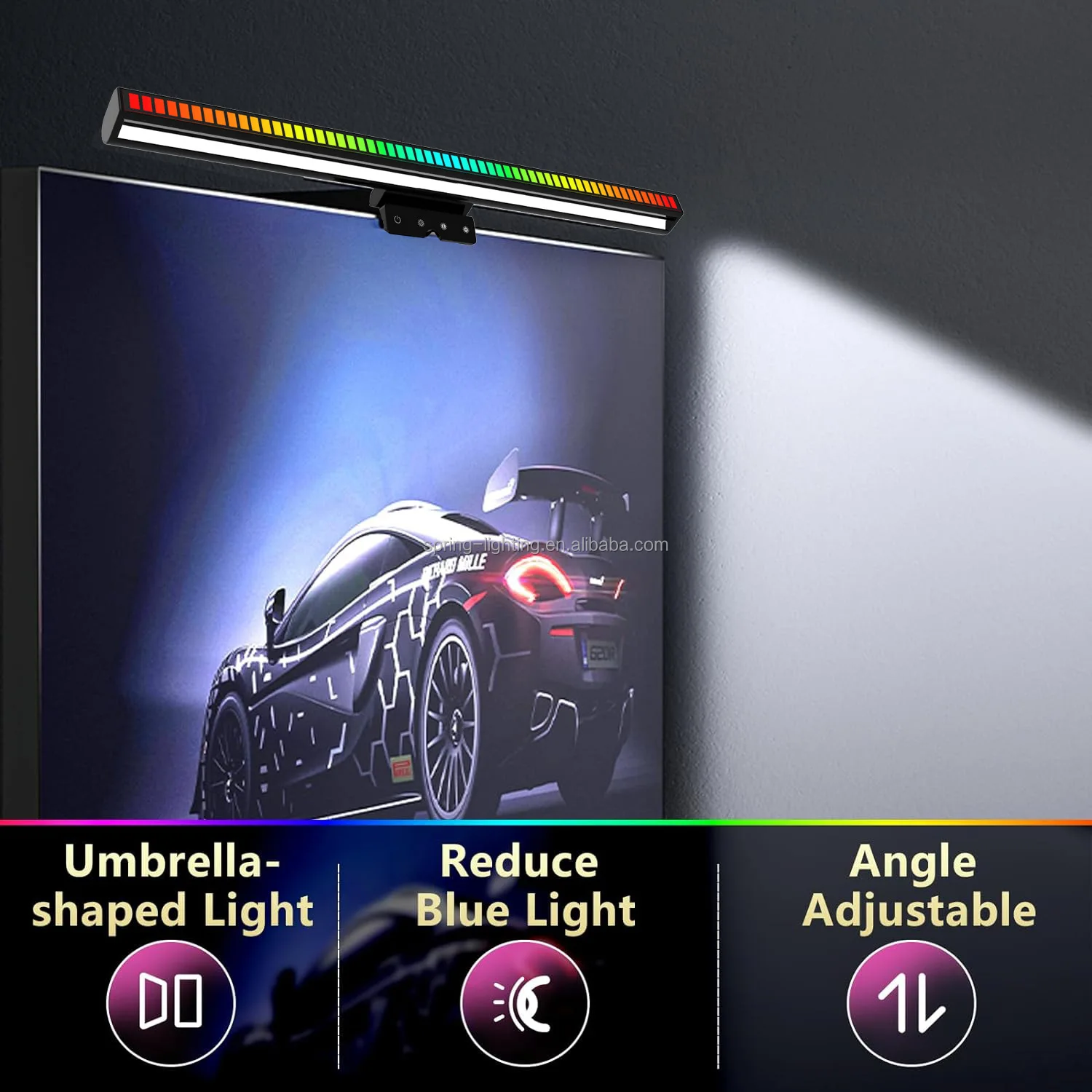 Sound Pickup Monitor Light Bar Rgb Dynamic Effect Voice-activated Music ...