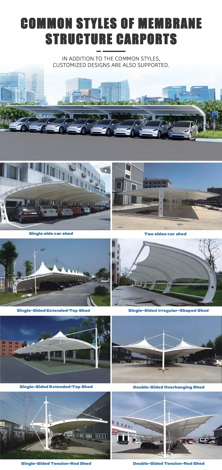 Modern Double Carport Metal Kit Garden Car Park Canopy for Garage Hotel ...