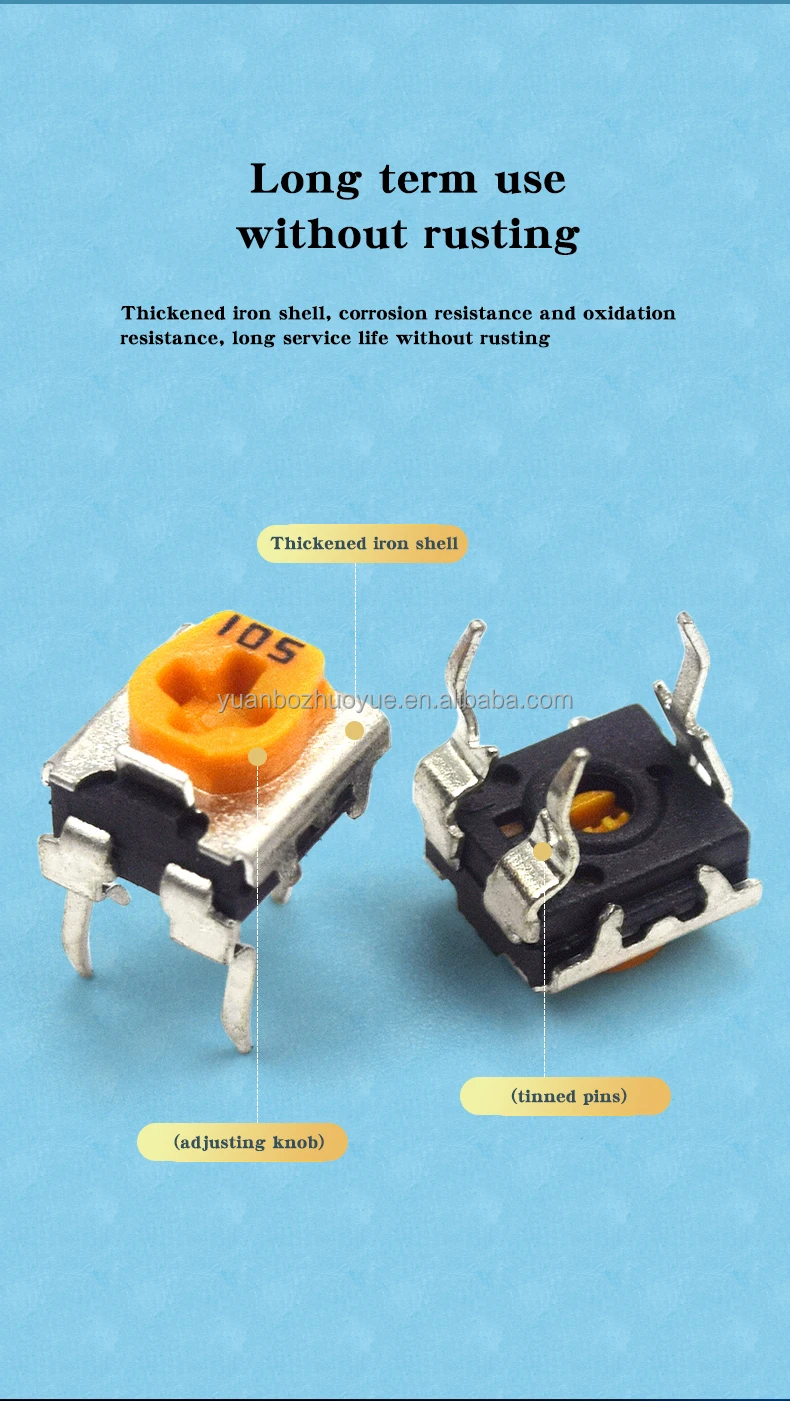 Wh06-2c Adjustable Resistor Potentiometer Horizontal 1k/2k/5k/10k/100k ...
