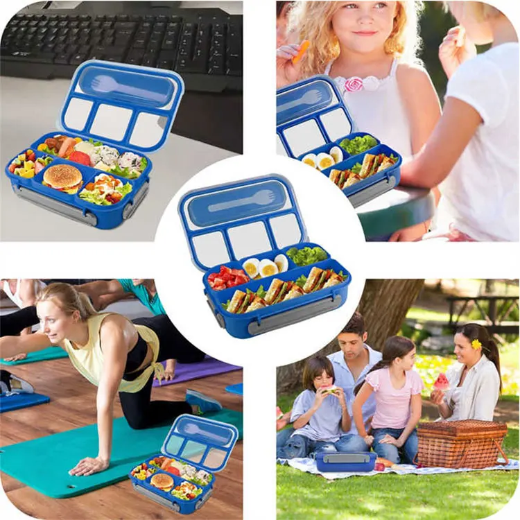 Compartments Bento Lunch Box Microwave Freezer Safe Airtight Portable ...