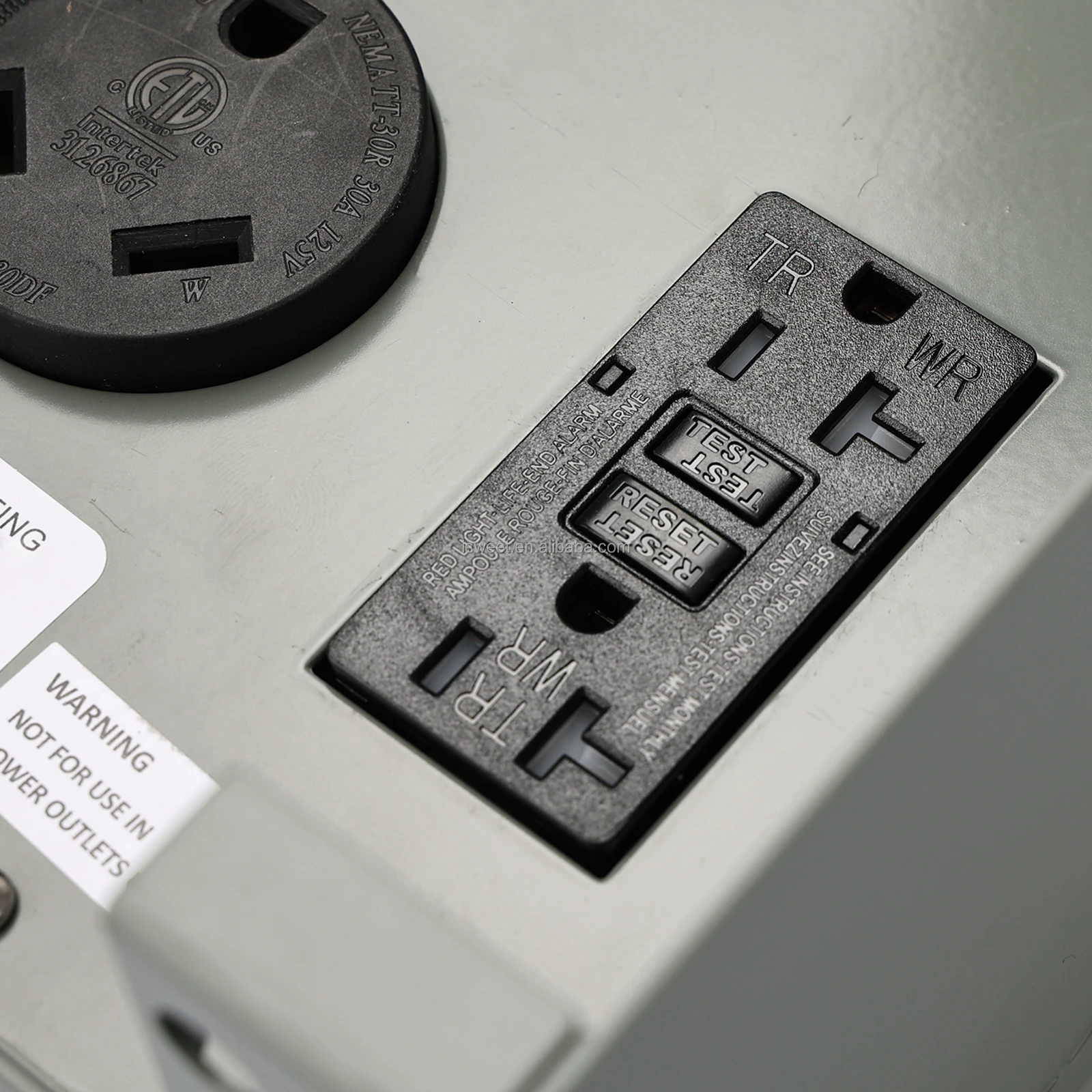 Temporary Power Outlet Panel - RV Power Box with 20, 30 Amp Receptacle