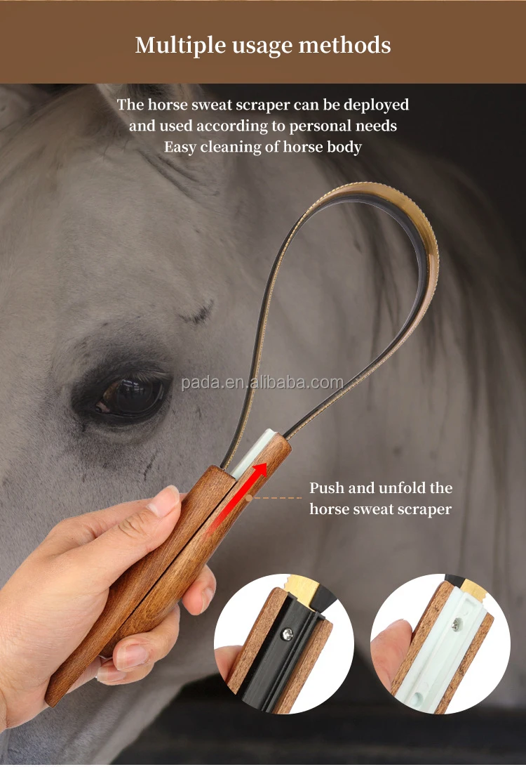 High Quality Horse Sweat Scraper And Wooden Handle - Buy Horse Sweat ...