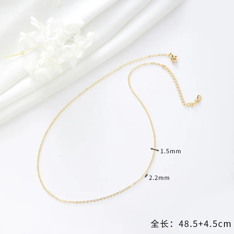 Simple Design Width 1.5mm O-Chain Brass 14K Gold Plated Flat Round ...