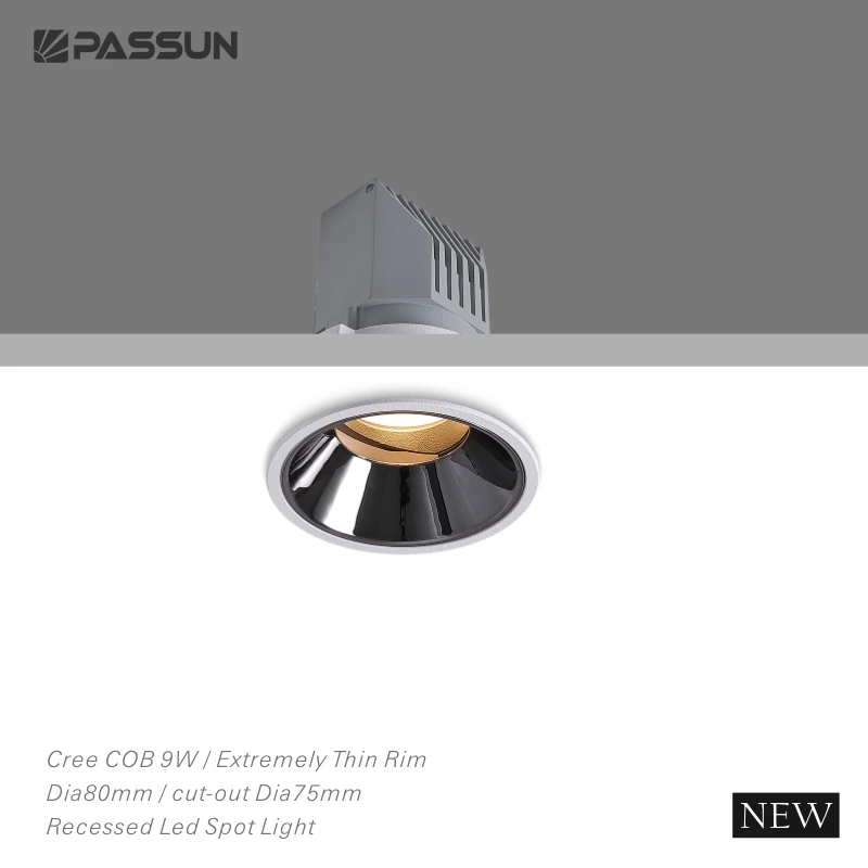 White Painting Casing+black Light Shield 9w Dia80x95mm Led Recessed ...