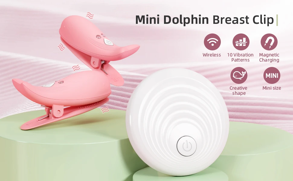 New Small Dolphin Wireless Remote Control Breast Clamp Female Erotic Sm ...