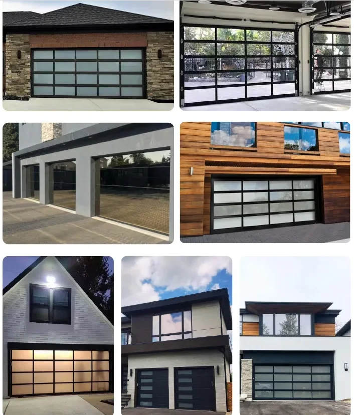 Commercial See through Overhead Glass Garage Doors