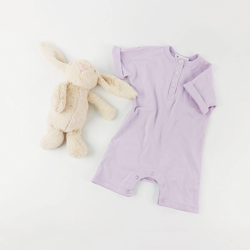 Pinuotu Custom Newborn Summer Frill Short Sleeve Baby Rompers Plain ...