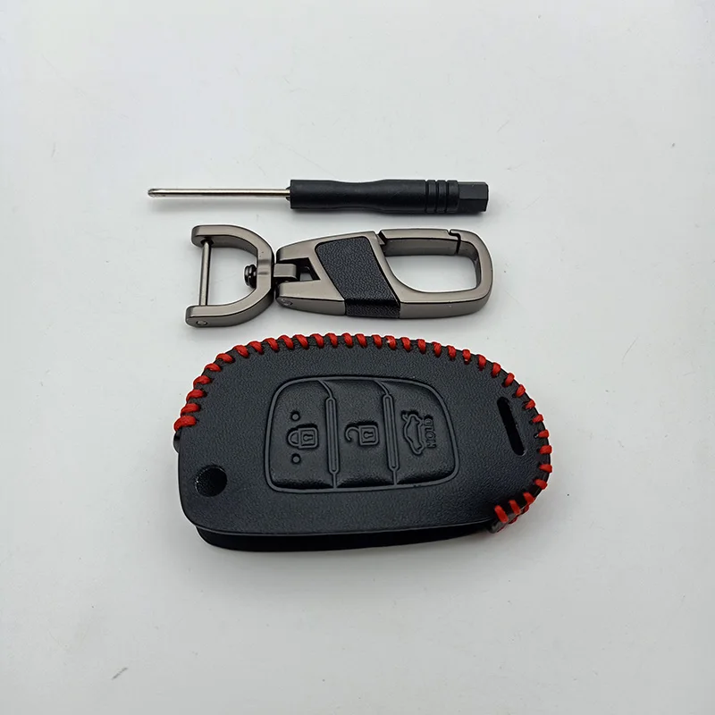 Genuine Leather Car Key Case for Hyundai I10 I20 I30 HB20 IX25 IX35 IX45 TUCSON Avante Key Cover Holder Car Accessories