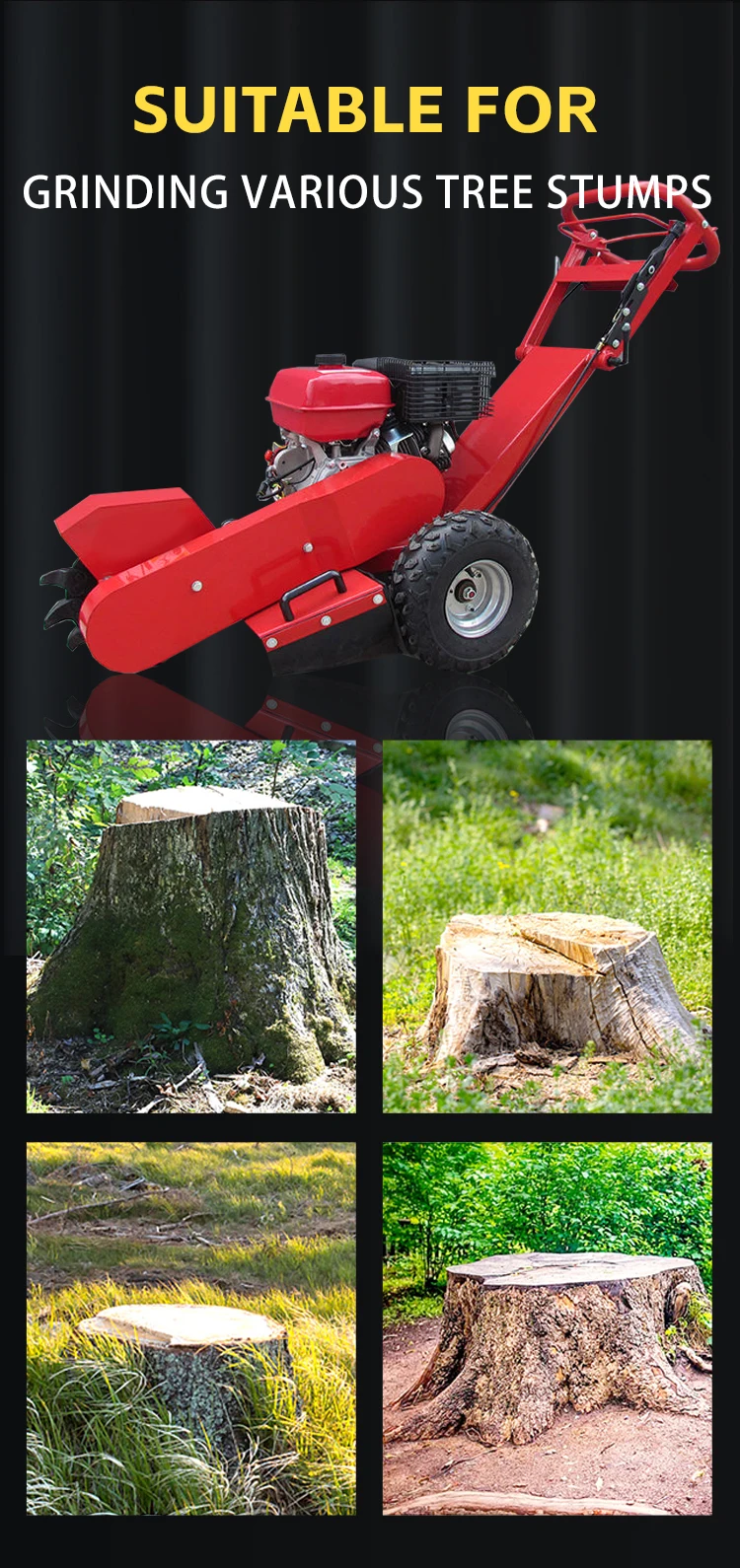 Rcm Stump Grinder Tree Stump Removal Machine Mobile Stump Grinder Wood ...