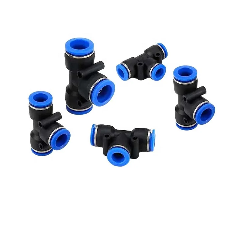 Pneumatic Tee Union 4/6/8/10/12/14/16 Mm Push To Connect Fittings Air ...