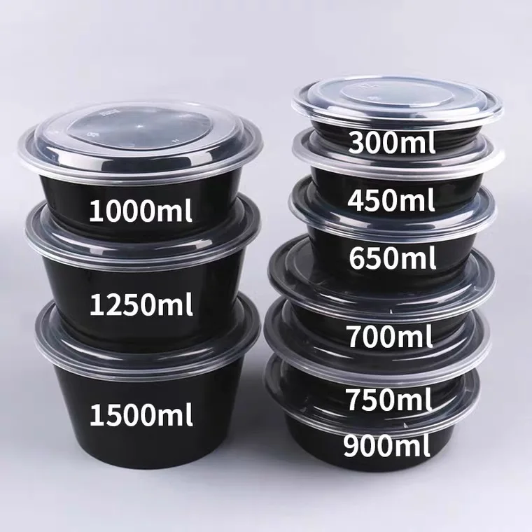 48oz 1419ml Togo Containers 150 Sets/carton Catering Round Plastic ...