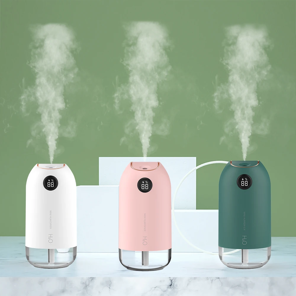 500ml Rechargeable Dual Mist Humidifier Portable Small Personal Cool ...