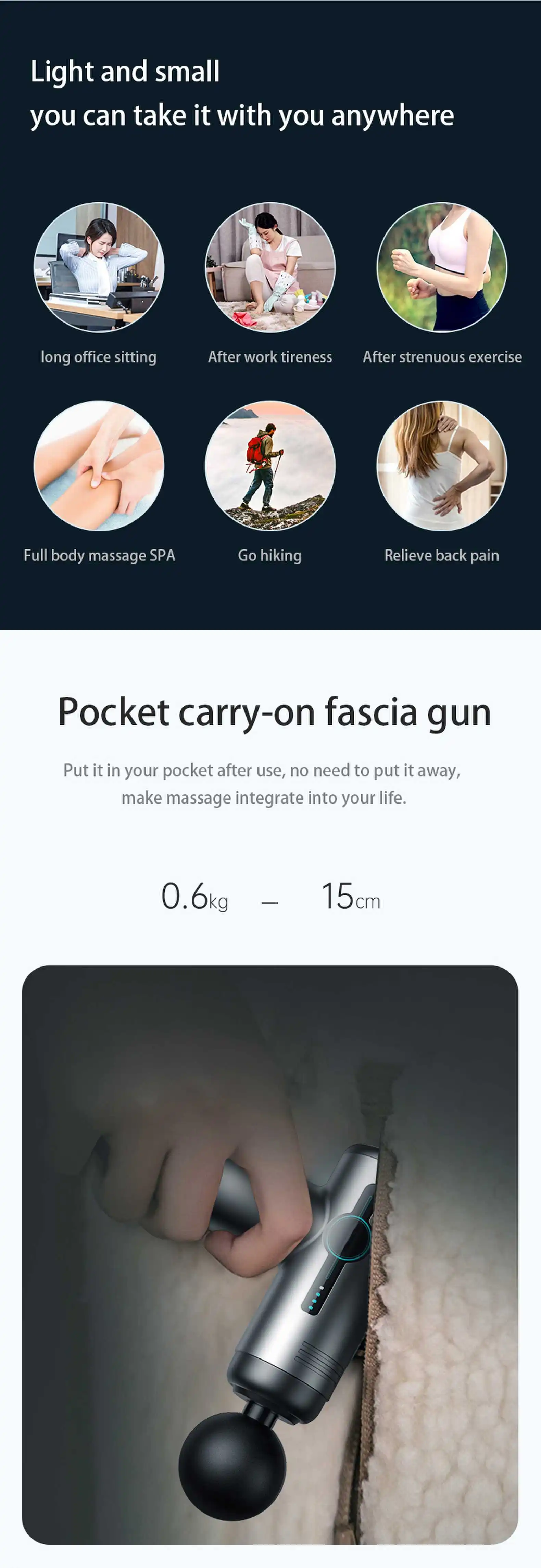 Pro Mini Massage Gun Deep Tissue Percussion Vibration Fitness Fascia ...