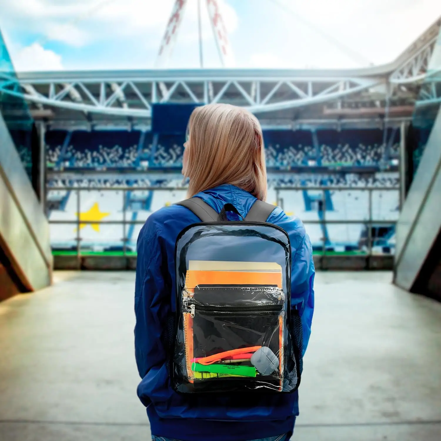 Clear Bag Stadium Approved - Transparent Backpack For Sports Event And ...