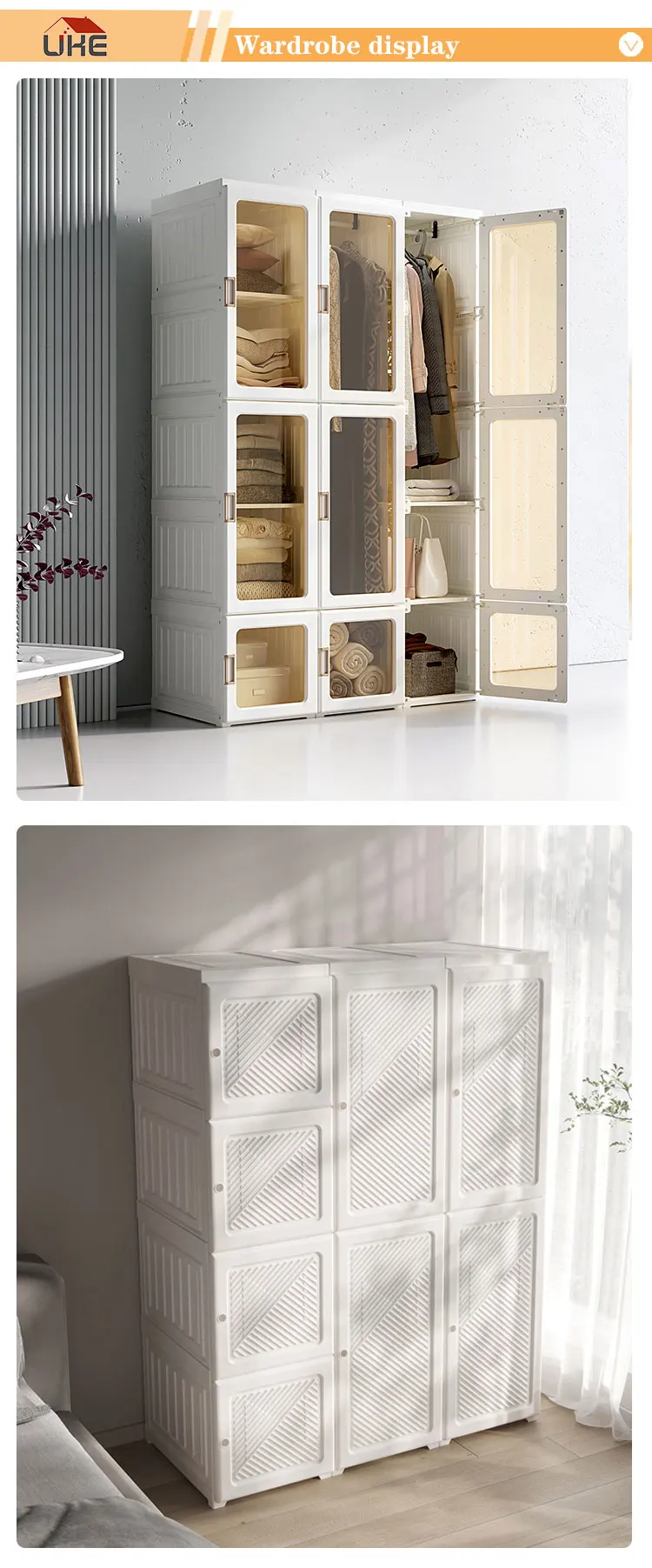 Foldable Wardrobe Plastic Modular Portable Closet With Hanging Designs ...