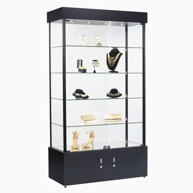 Full Vision Showcase Black Retail Cabinet Lockable Full-view Luxury ...